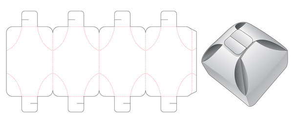 Trapezoid shaped packaging box gift die cut Vector Image