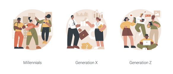 Generation z abstract concept Royalty Free Vector Image