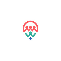 Group of people location icon gathering Royalty Free Vector