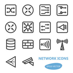 Routers and switches icons set Royalty Free Vector Image