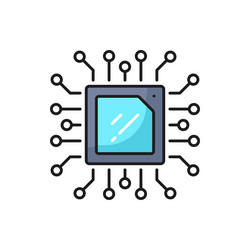 Digital processor chip icon Royalty Free Vector Image