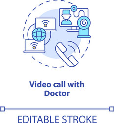 Doctor video call icon outline online Royalty Free Vector