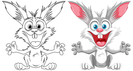 Smiling crazy rabbit cartoon Royalty Free Vector Image