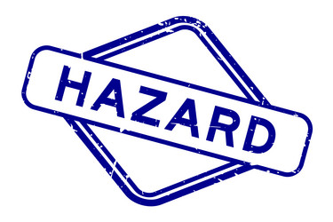 Grunge blue hazard word rubber seal stamp on Vector Image