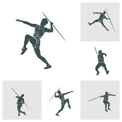 Set of javelin thrower design Royalty Free Vector Image