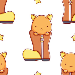 Simple seamless pattern cute kawaii hand drawn Vector Image
