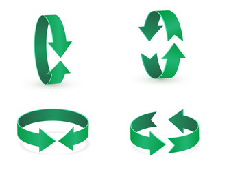 3d rotation sign green icon 360 arrows Royalty Free Vector