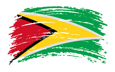 Guyana flag with grunge effect design Royalty Free Vector