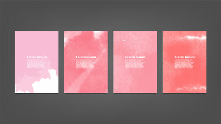 Set pink watercolor backgrounds for poster Vector Image