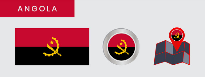 Simple flag angola is isolated in official Vector Image