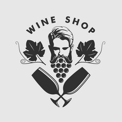 Wine shop poster banner template vintage Vector Image