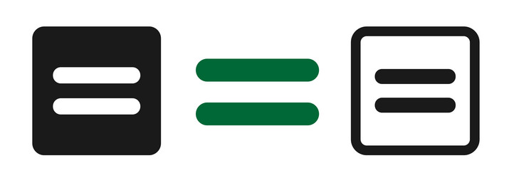 Equal icon set flat of Royalty Free Vector Image