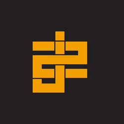 Letter 2j simple geometric line logo Royalty Free Vector