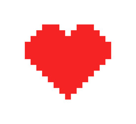 Pixel heart pixel heart icon for 8 bit game Vector Image
