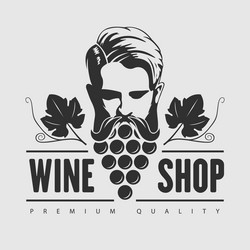Wine shop poster banner template vintage Vector Image
