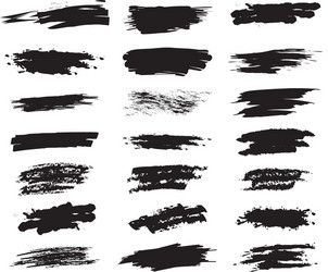 Hand drawn paint strokes Royalty Free Vector Image