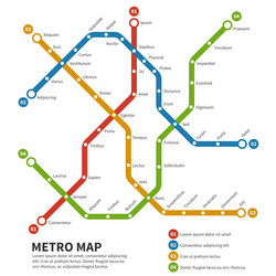 Metro subway map template Royalty Free Vector Image
