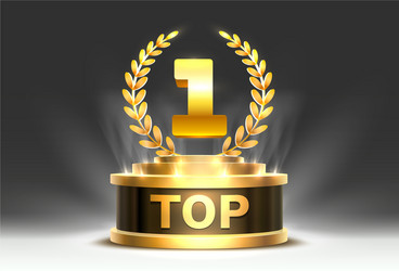 Star best podium award sign golden object Vector Image