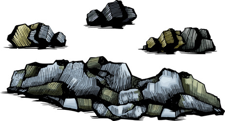 Mountains and rocks set Royalty Free Vector Image