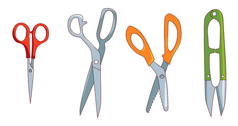 Seamstress girl and sewing tools line Royalty Free Vector