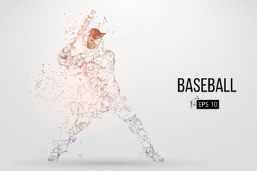Silhouette of a baseball player and barcode Vector Image