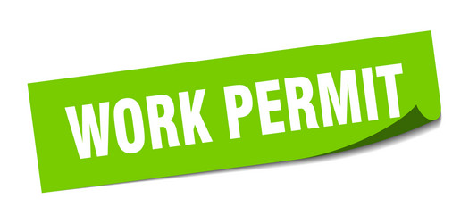 Work permit sticker work permit label Royalty Free Vector