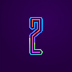 2 logo isometric number two impossible lines Vector Image