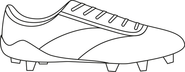 Single continuous line drawing football boots Vector Image