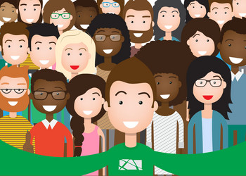 Cartoon people group community world frame Vector Image