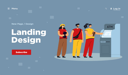 People standing in queue flat Royalty Free Vector Image