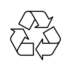 Black outline universal recycling symbol Vector Image