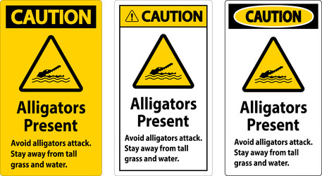 Alligator warning sign danger - alligators Vector Image