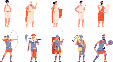 Ancient roman gladiators people in armor Vector Image
