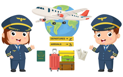 Happy plane cartoon Royalty Free Vector Image - VectorStock