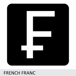 French franc currency symbol Royalty Free Vector Image