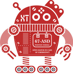 Rolling robot 2 Royalty Free Vector Image - VectorStock