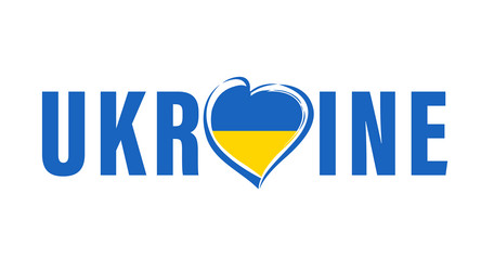 We stand with ukraine lettering on national flag Vector Image