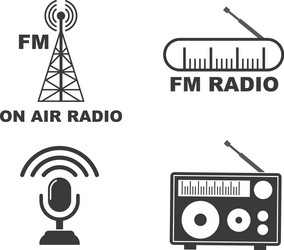 On air radio broadcast logo icon Royalty Free Vector Image