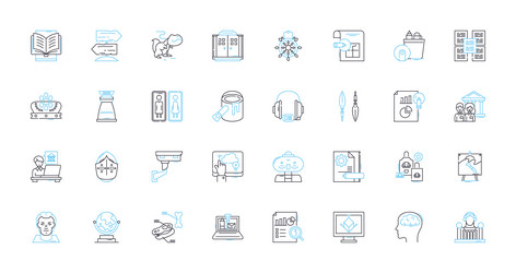 Counterfeit goods linear icons set fake Royalty Free Vector