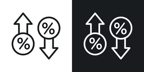 High and low percent arrow icon Royalty Free Vector Image