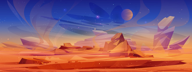 Parallax background alien planet surface landscape