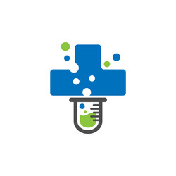 Microscope medical laboratory logo Royalty Free Vector Image