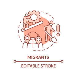 Migrants red gradient concept icon Royalty Free Vector Image