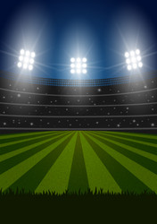 Soccer stadium field with light sport arena Vector Image