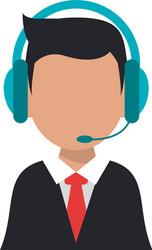 Man headphone avatar call center design Royalty Free Vector