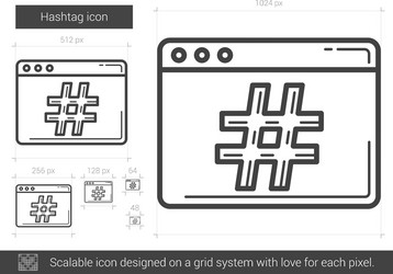 Hashtag hand drawn outline doodle icon Royalty Free Vector