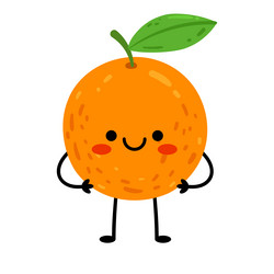 A happy orange smiles cute cartoon character Vector Image