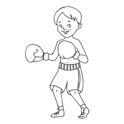 Cartoon boxing boy with gloves Royalty Free Vector Image