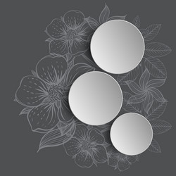 Frame with hand drawn flowers Royalty Free Vector Image