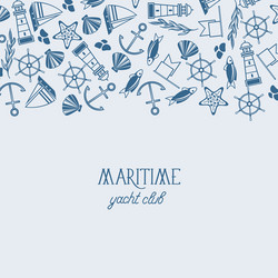 Hand drawn marine background Royalty Free Vector Image